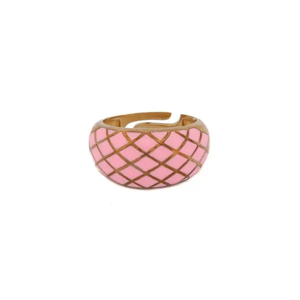 EBRU JEWELRY Adjustable Fashion Ring - Gold/pink