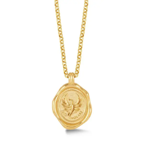 DOWER & HALL Fly High Phoenix Talisman Vermeil Necklace - Gold