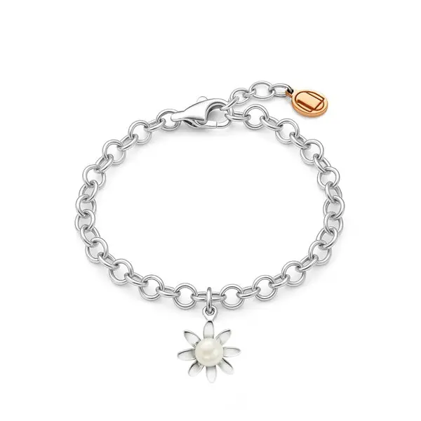 UNALOE Sterling Daisy Bracelet With Mother Of Pearl - Silver