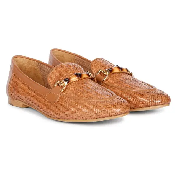 SAINT G Marisa Woven Flat Loafers - Brown