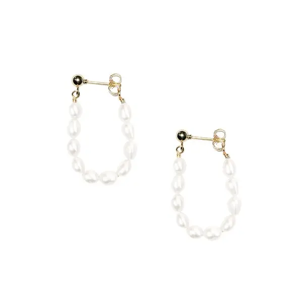 ADRIANA PAPPAS DESIGNS Floating Pearl Stud Earrings - White
