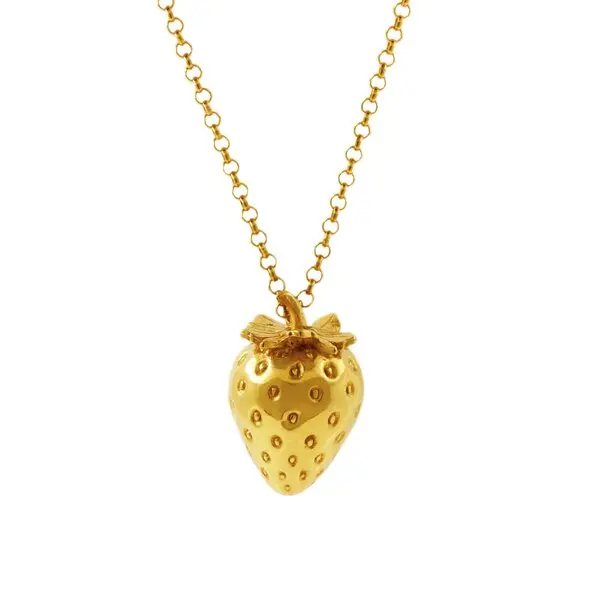 LEE RENEE Strawberry Pendant Necklace - Gold