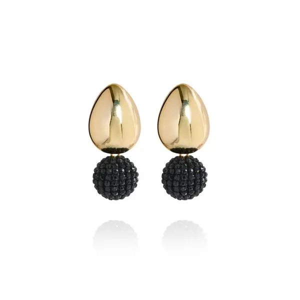 SAULE LABEL Tulia Glam Earrings - Black/gold