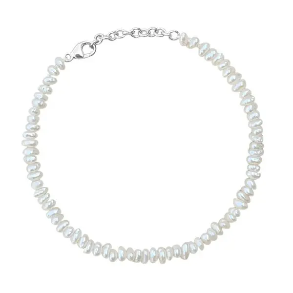 KIRI & BELLE Lia Mini Freshwater Pearl Bracelet - Silver