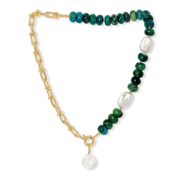 PEARLS OF THE ORIENT ONLINE Clara Azurite And Cultured Freshwater Pearl Necklace - Blue