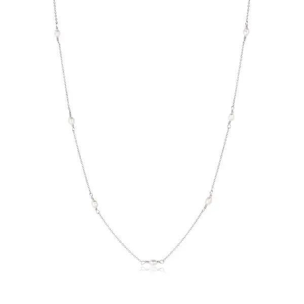 SET & STONES Madeline Necklace - Silver/white