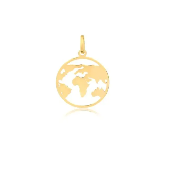 SOLIO JEWELLERY World Map 18k Gold Pendant - Gold/yellow
