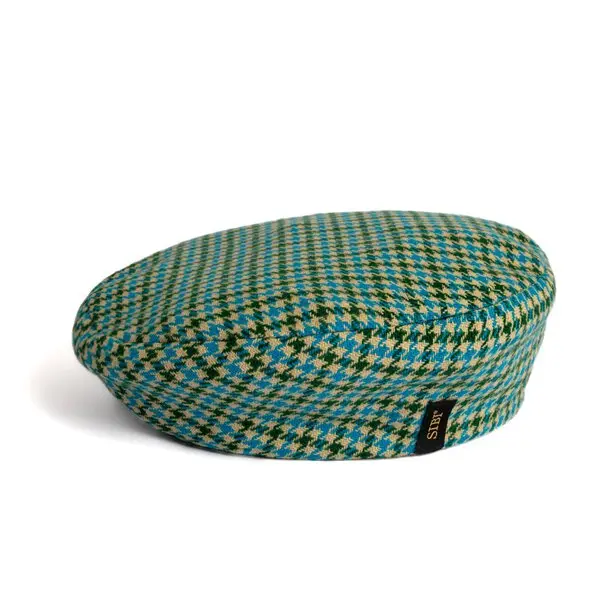 SIBI HATS Chester Green Tartan Beret - Blue/green
