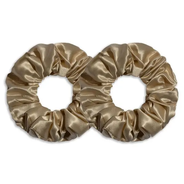 6FIFTYTWO® Pure Mulberry Silk Scrunchies - Gold/yellow