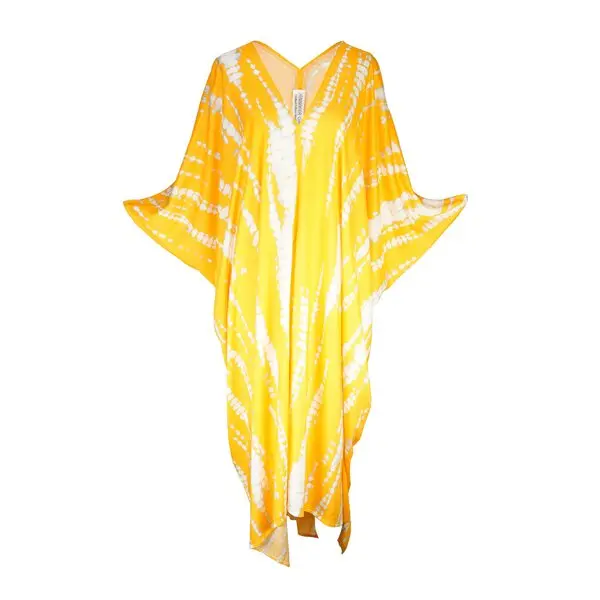 JENNAFER GRACE Tie Dye Caftan - Yellow