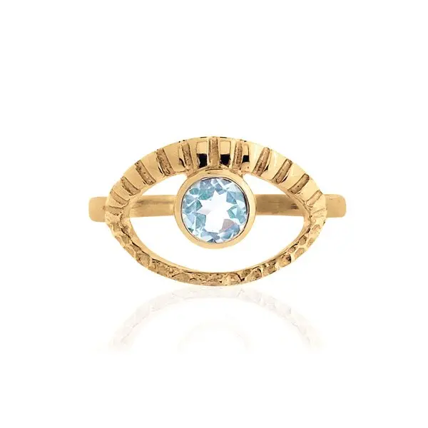 CHARLOTTE'S WEB JEWELLERY Eye Of Intuition Vermeil Ring With Blue Topaz - Gold