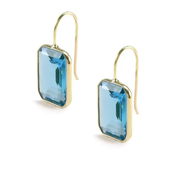 HYE JANE JEWELRY Gemma Blue Quartz Dangle Earrings - Blue/gold