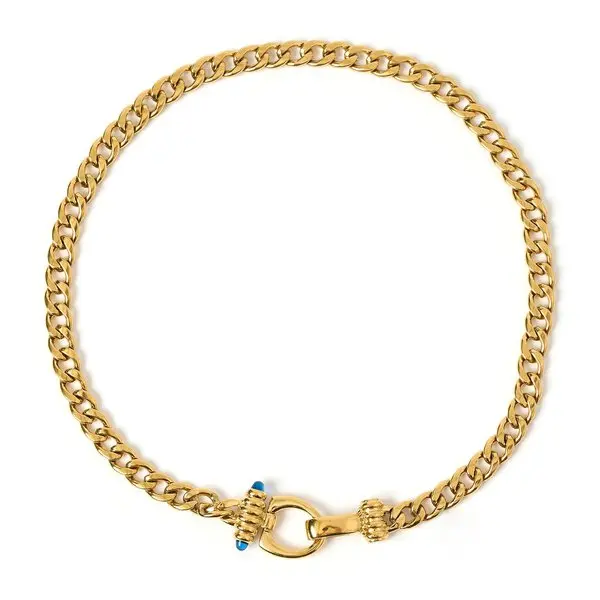 ARMS OF EVE Tauba Gold Necklace - Gold/blue