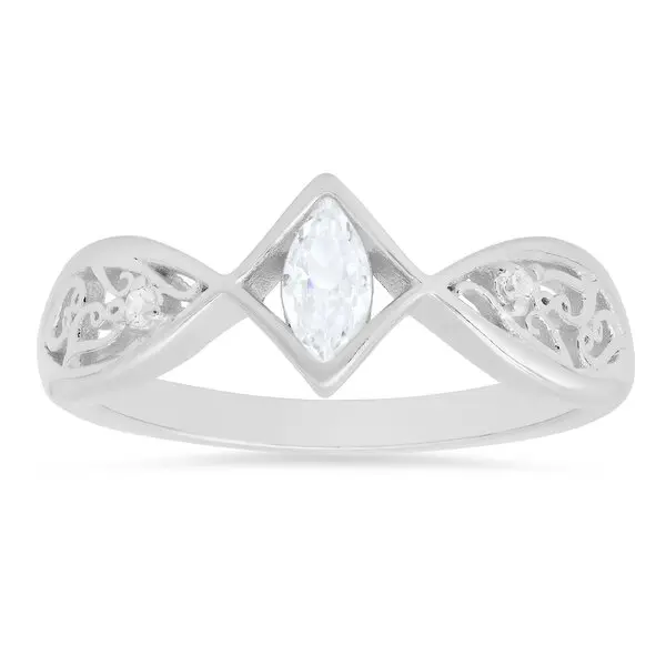 KYLIE HARPER Sterling Marquise-cut Filigree Ring - Silver