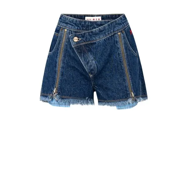 PCFG Metal Zipper Denim Shorts