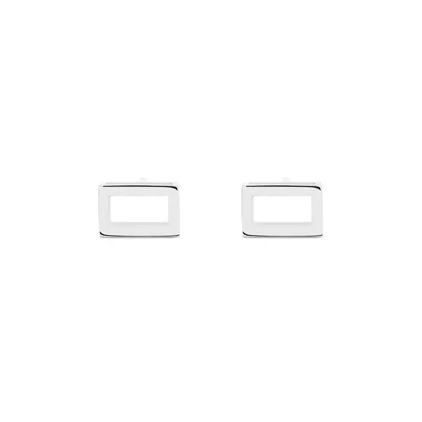 SHEIDA FARROKHI Rectangle Stud Earrings - White