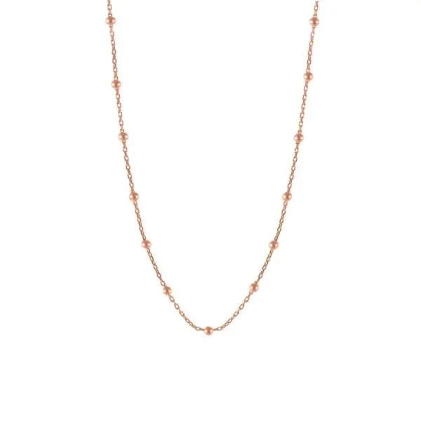 SPERO LONDON Bead Chain Satellite Necklace - Rose Gold