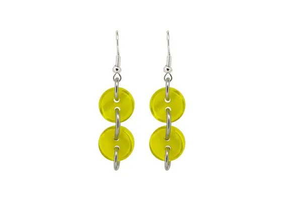 VICKISARGE Button Drop Earrings - Yellow