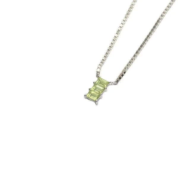 NASI SILVER Baguette Nahar Necklace - Green