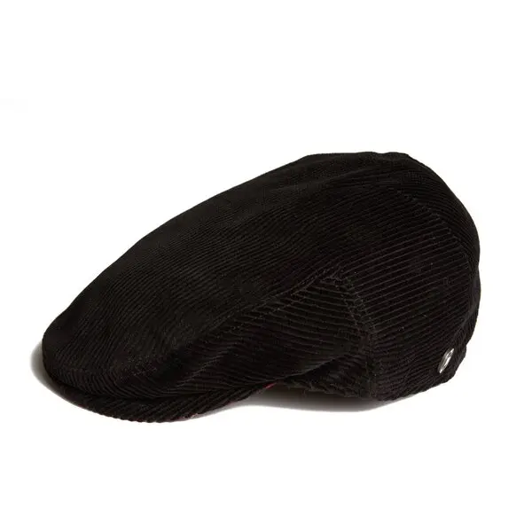 DASMARCA HATS Dylan Italian Cord Flat Cap - Black