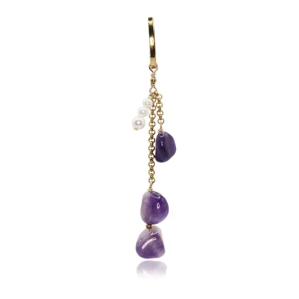 MARQUISE SWIM Bikini Charm With Amethyst, Pearl, And Gold Details - Gold/yellow
