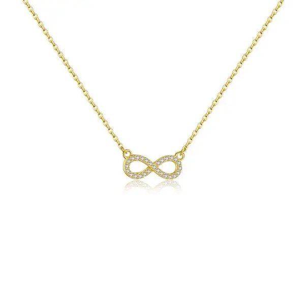 NAZZAR Pave Infinity Pendant Necklace - Gold