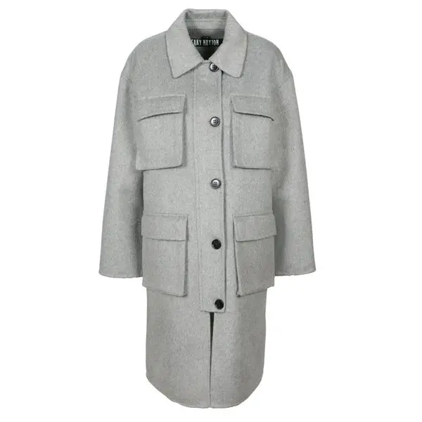 FREAKY NATION Wool Coat With Utility Pockets