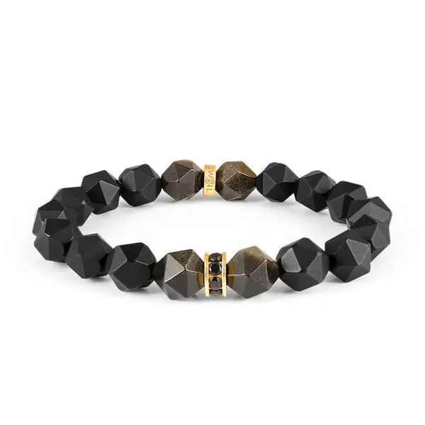 AWNL Golden Obsidian & Onyx Mars Bracelet - Black