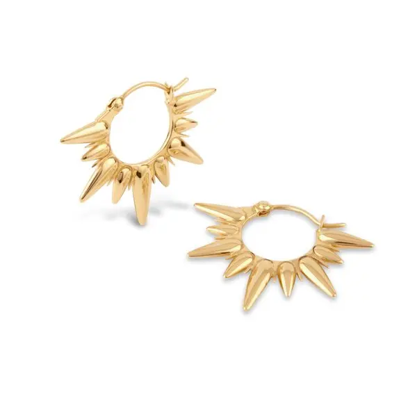 DINNY HALL Sunbeam Half Sun Click Hoop Earrings - Gold/yellow