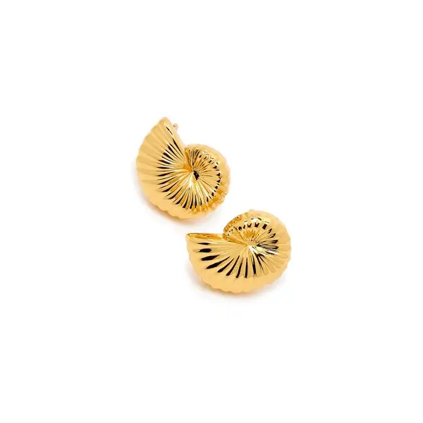 POTOSKA Moro Shell Stud Earrings - Gold