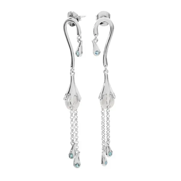 LUCY QUARTERMAINE Pearl Couture Drop Earrings - Silver