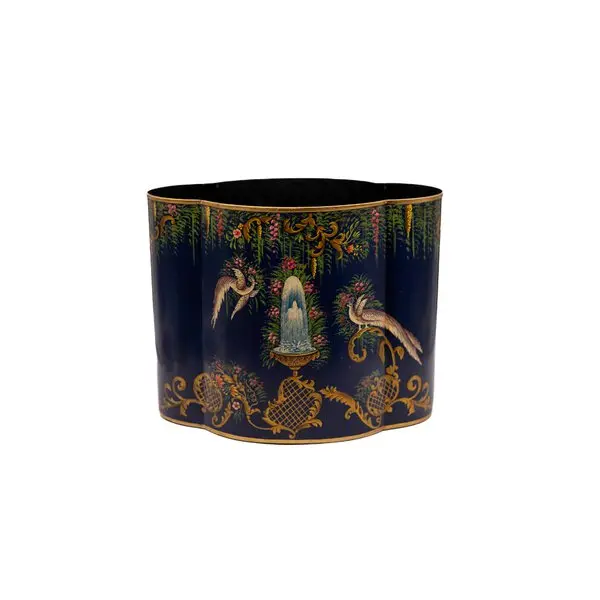 NILA PARMAR DESIGNS Paradise Garden Hand-painted Vase - Blue