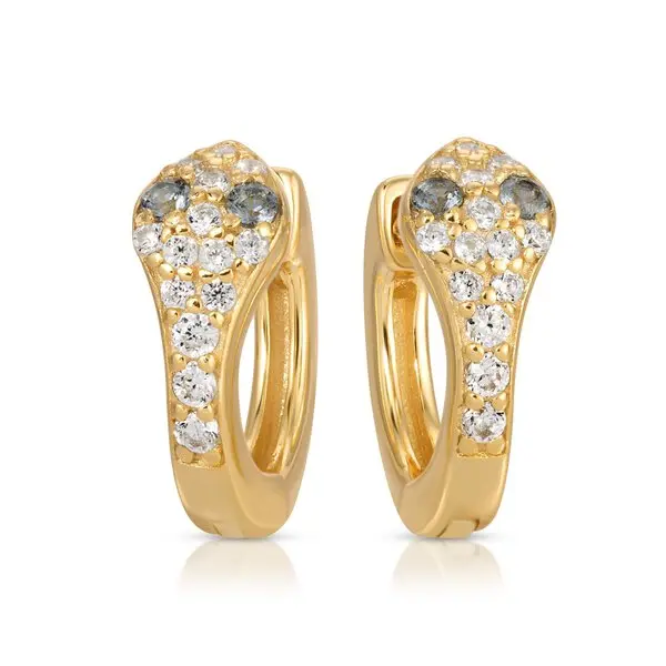 NATIVE GEM Snake Charmer Huggie Earrings - Gold