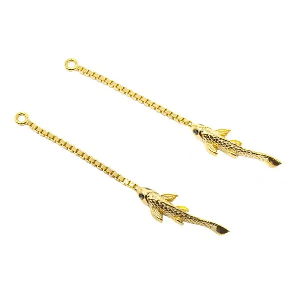 NASI SILVER Neshama Fish Dangles - Gold