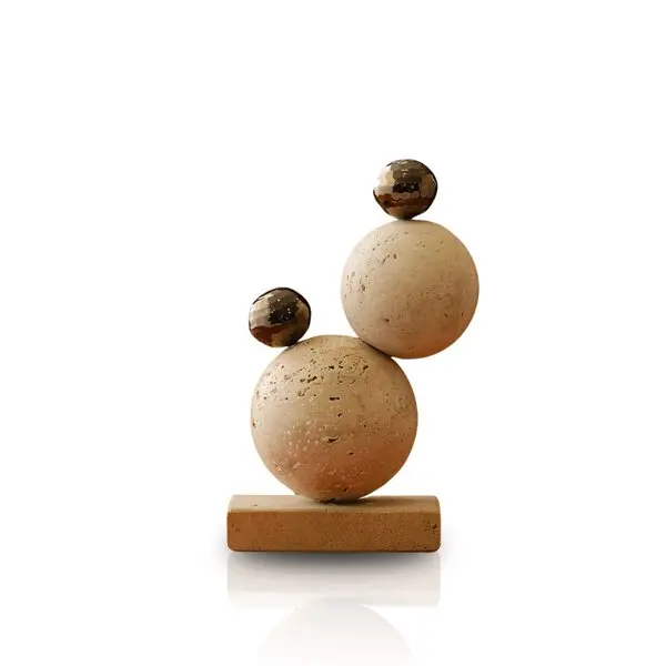 MARLETH Neutrals Travertine Bubble Decor - Brown