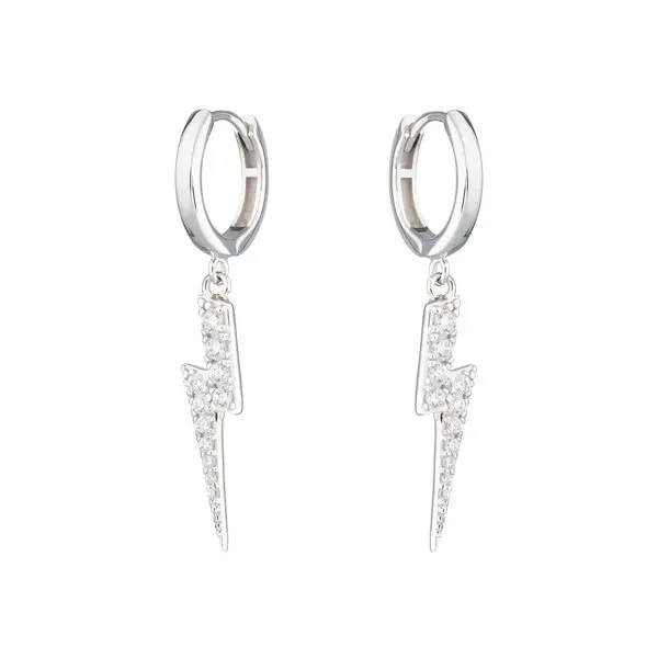 SCREAM PRETTY Lightning Hoop Earrings - Silver