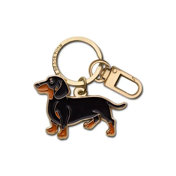 MAKE HEADS TURN Dachshund Keychain & Bag Charm - Black/gold