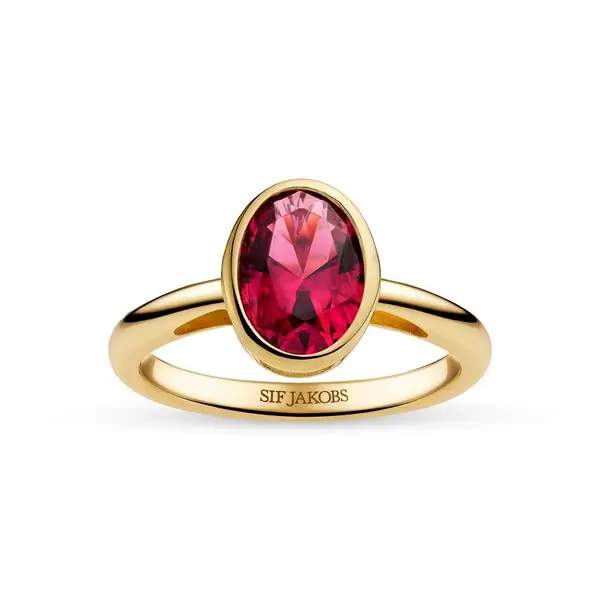 SIF JAKOBS JEWELLERY Sardinien Ovale Grande Ring - Pink/gold