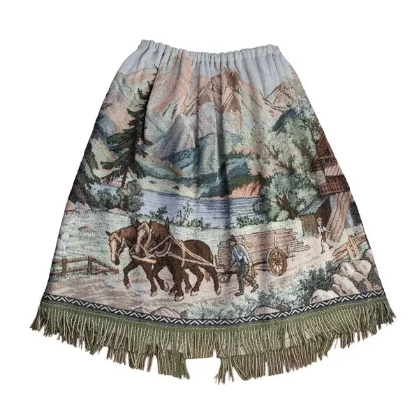 ABSURDE Tapestry Skirt With Equestrian Design