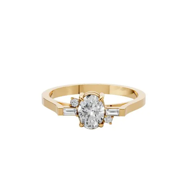 AYA FINE JEWELRY 0.50 Ct Oval Diamond Ring In 14k Gold - Yellow