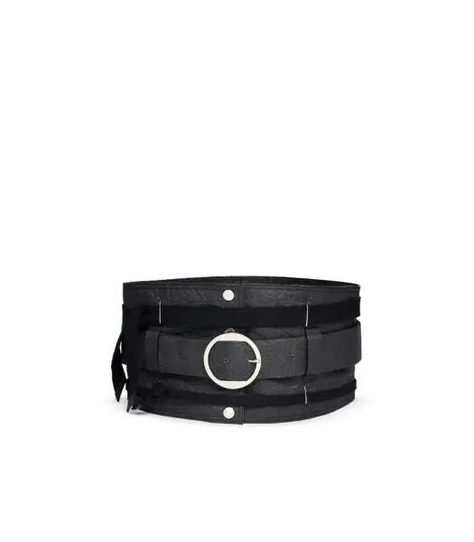 LO NEEL Alek Vegan Leather Belt - Black