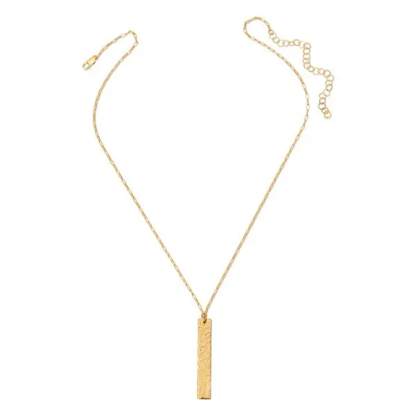 HEATHER HAWKINS Hammered Bar 14k -filled Necklace - Gold