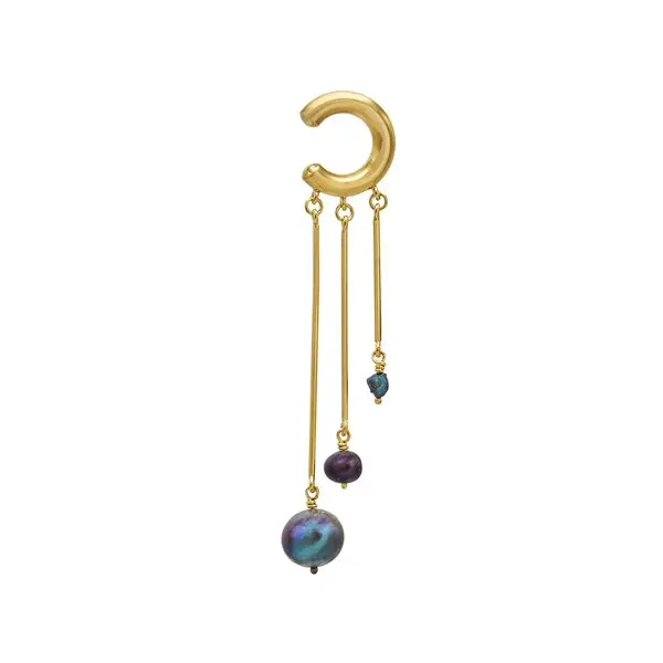 SOPHIE SIMONE DESIGNS Earcuff With Black Pearl - Gold