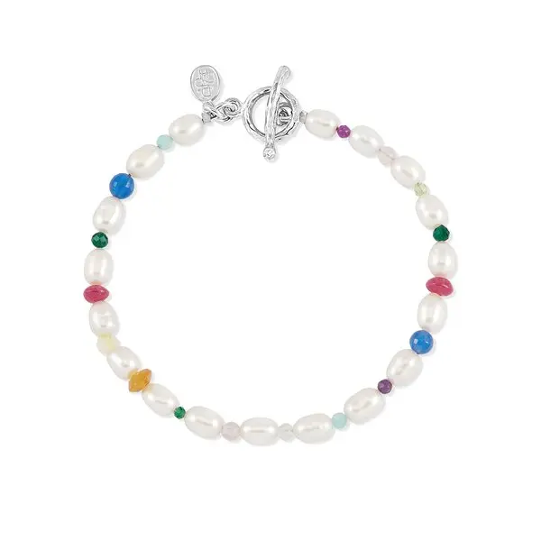 DOWER & HALL Carnival Mixed Gemstone Bracelet - Blue/gray/white/yellow