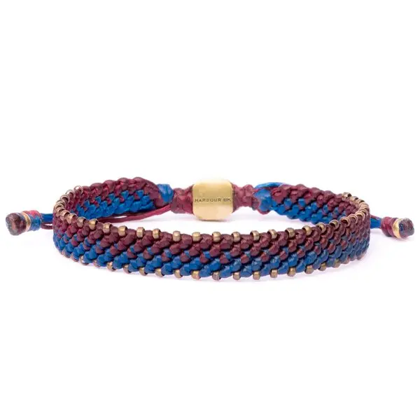 HARBOUR UK BRACELETS Harbour Uk Bronze Connection Wide Rope Bracelet - Blue/red
