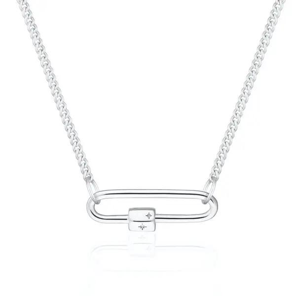 SCREAM PRETTY Long Link Carabiner Curb Chain Necklace - Silver