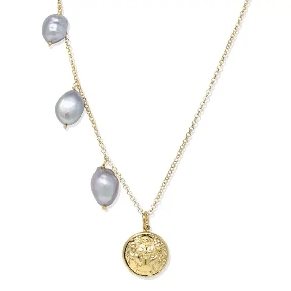 VINTOUCH ITALY Lion-plated Pearl Necklace - Gold