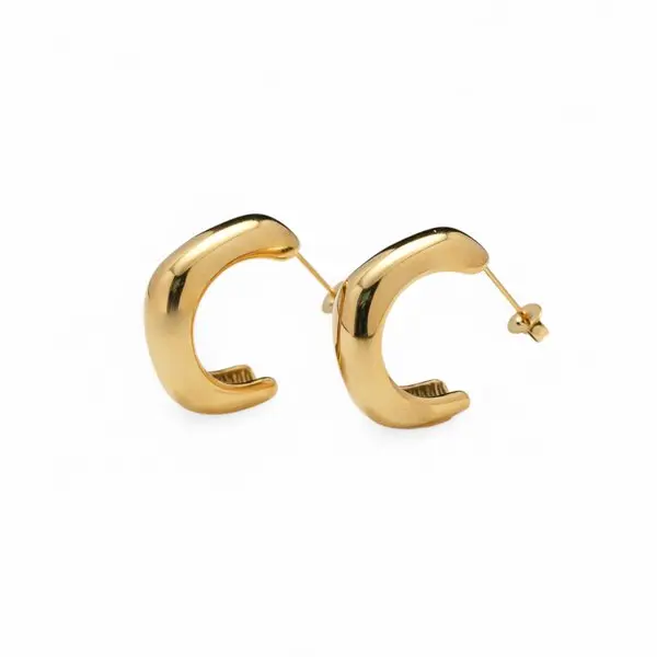 MISS CECILIA Square Hoop Earrings - Gold