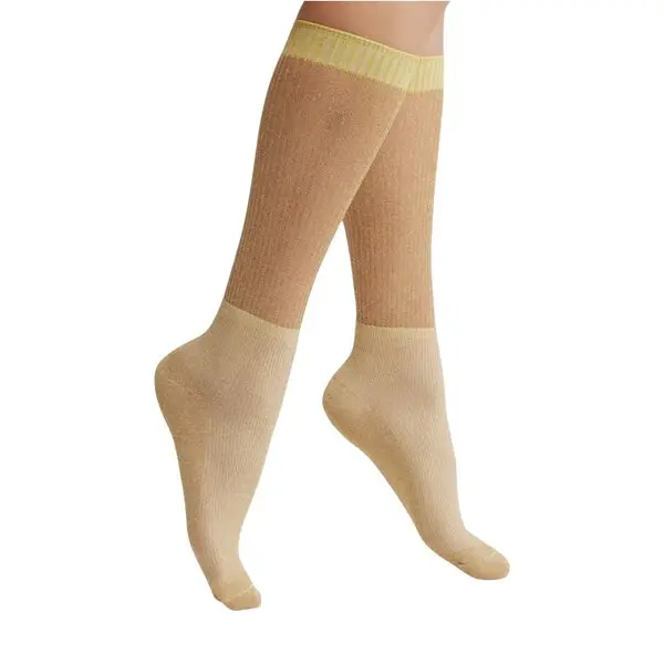 HIGH HEEL JUNGLE BY KATHRYN EISMAN Glitter Dance Crew Socks - Yellow