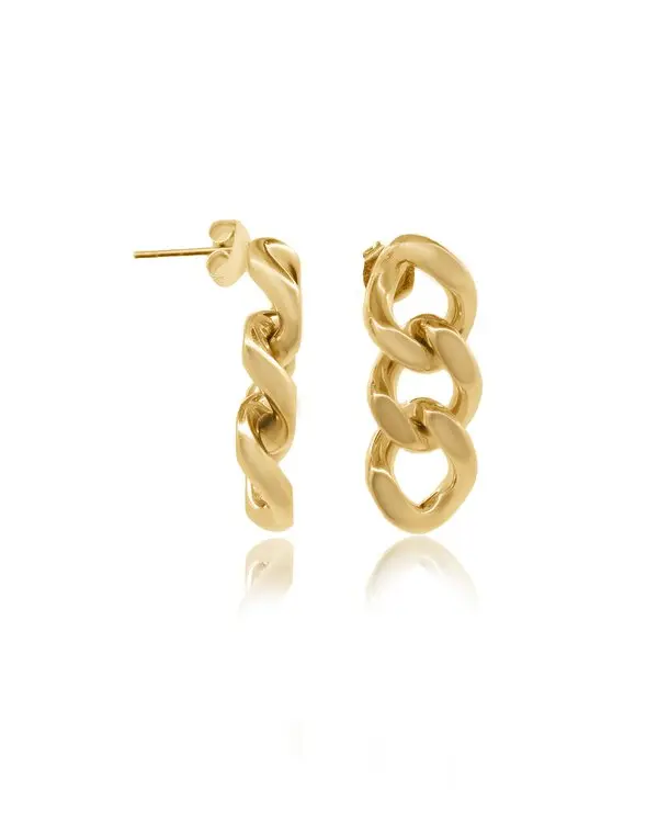 VIEA Kyra Cuban Link Chain Earrings - Gold